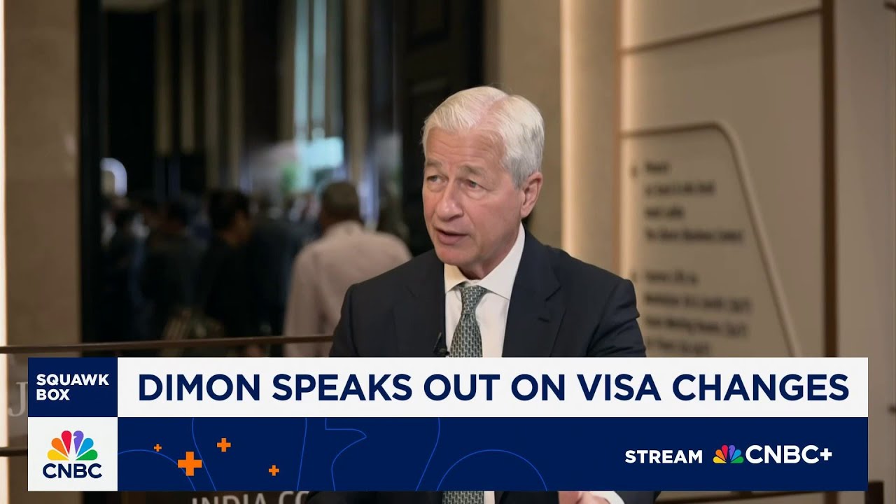 JPMorgan CEO Jamie Dimon speaks out on H-1B visa changes - YouTube