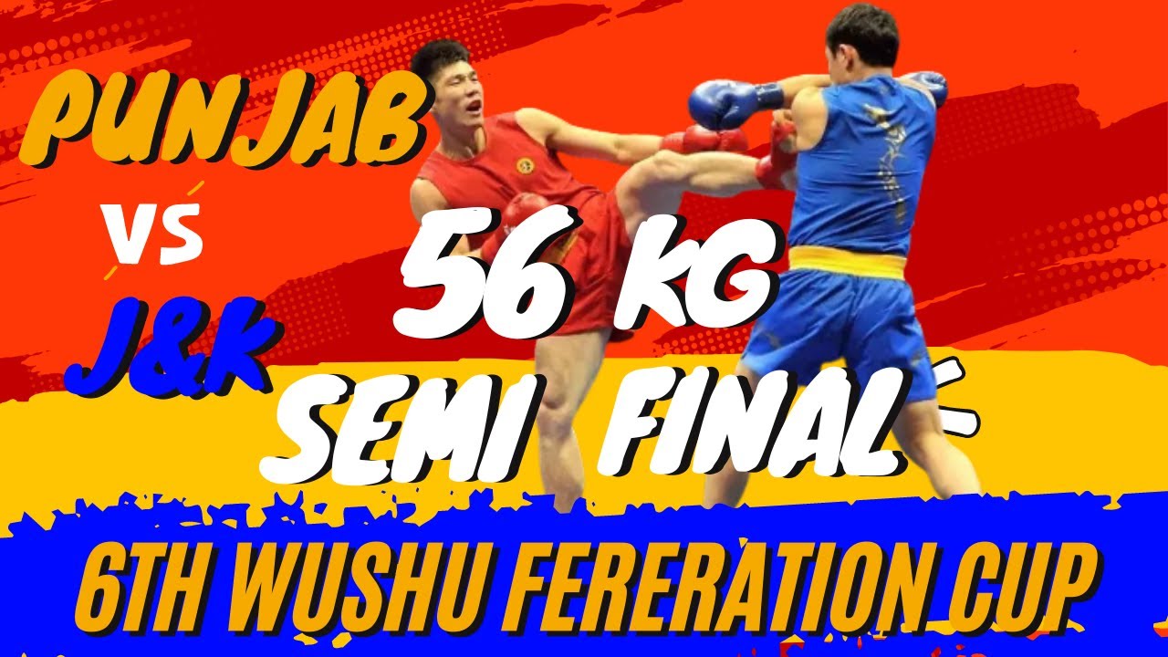 Arjun(J&k) 🔴 VS Deepanshu(PUN) 🔵 56 kg semi finals boys | 6th Wushu ...