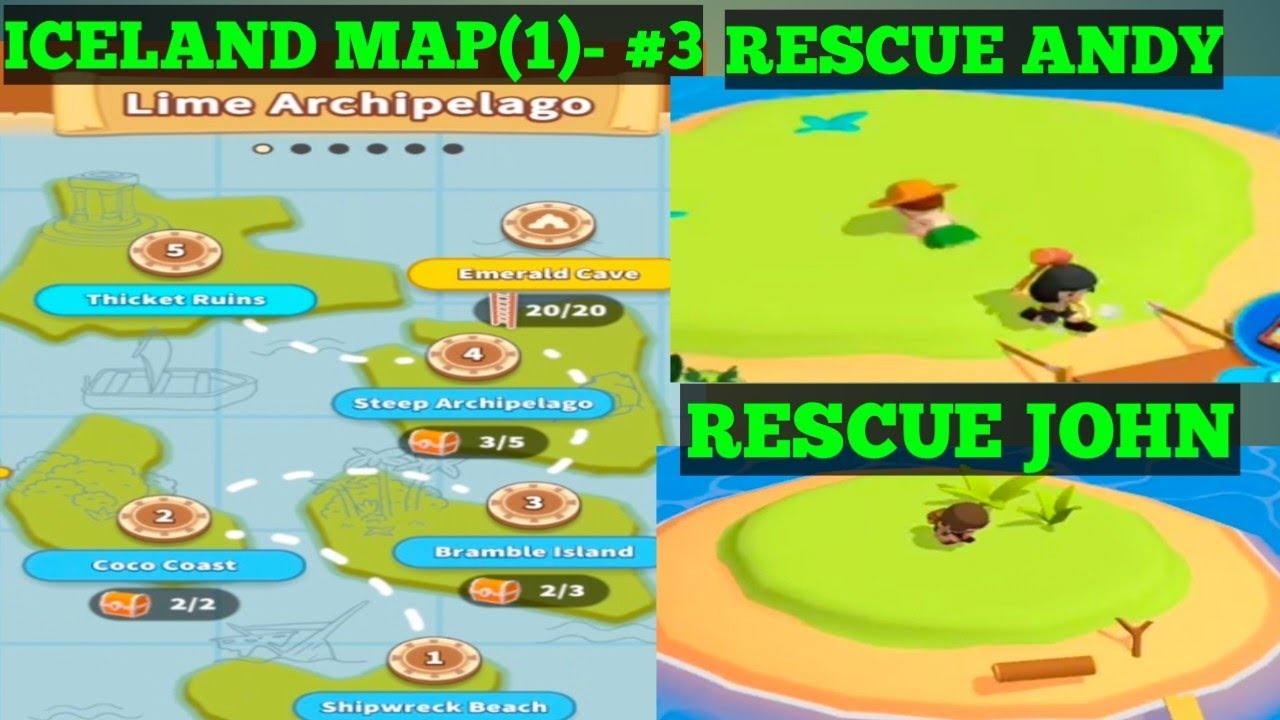 ICE LAND GAME - (MAP) LIME ARCHIPELAGO (1) #3 (BRAMBLE ISLAND) / RESCUE ...