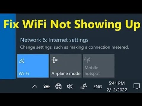 [SOLVED] WIFI NOT SHOWING IN SETTINGS ON WINDOWS 10 MISSING WIFI FIX - YouTube