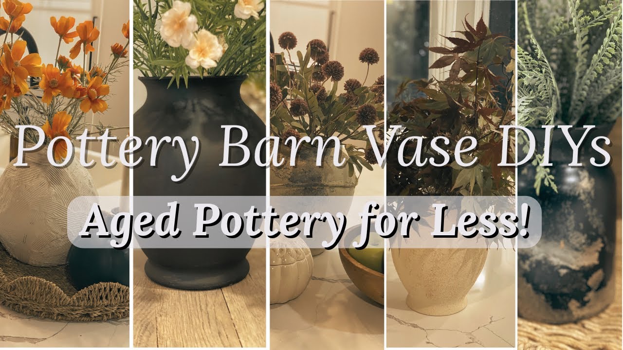Aged Pottery DIY Vases | Pottery Barn + Designer High End Vases for Less - YouTube