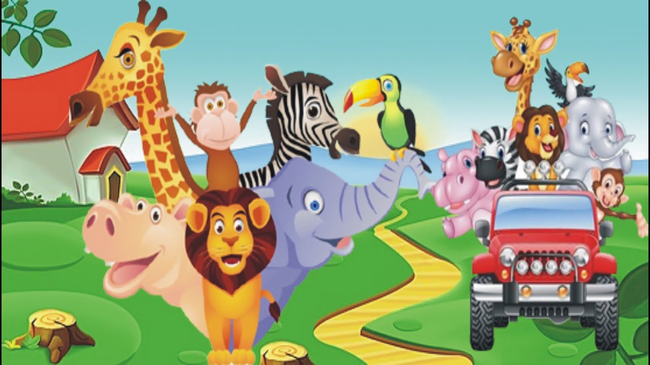 Animals Cartoon for Kids - Elephant - Lion - Tiger - Rabbit - YouTube