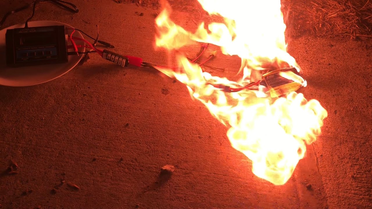 Overcharging puffed lithium batteries! (Explosion) - YouTube