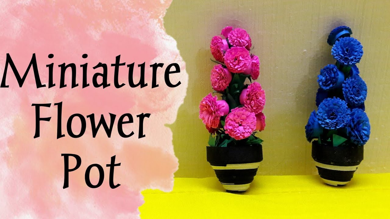Miniature Flower Pot | Quilling Miniature 3d Flower Pot | DIY Miniature ...
