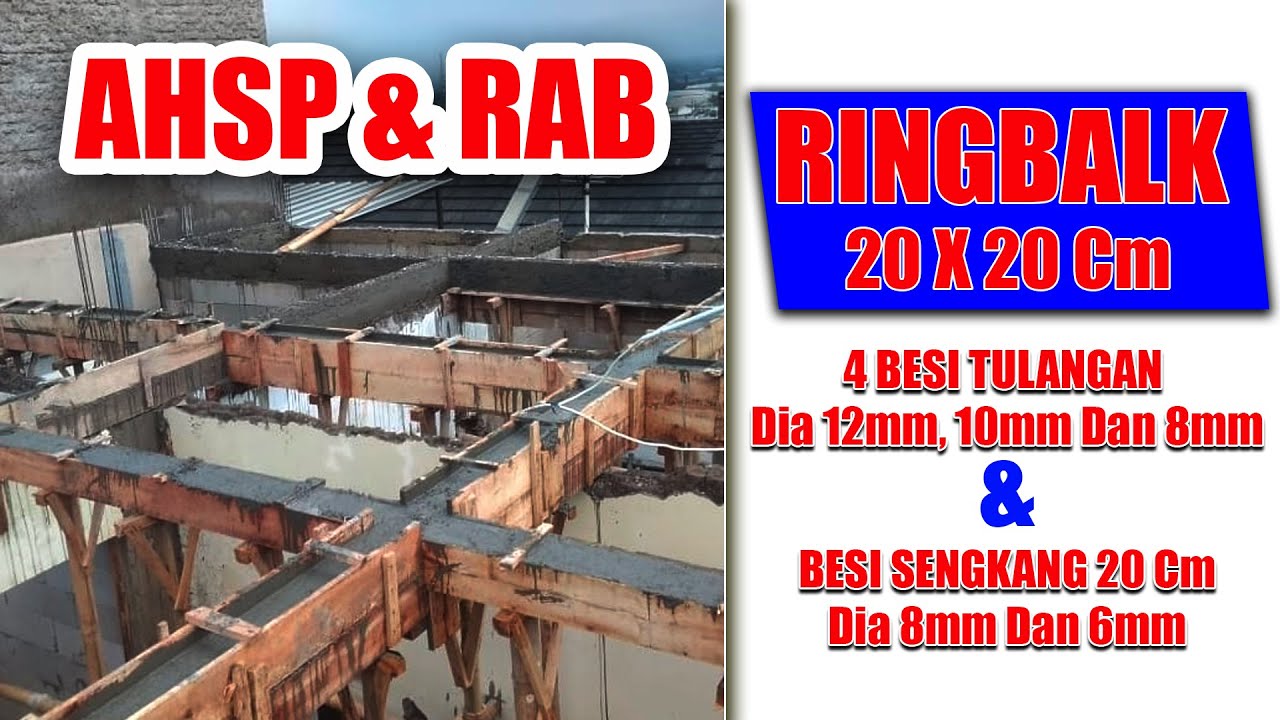 Cara Menghitung AHSP Ringbalk 20x20 Cm - RAB - YouTube