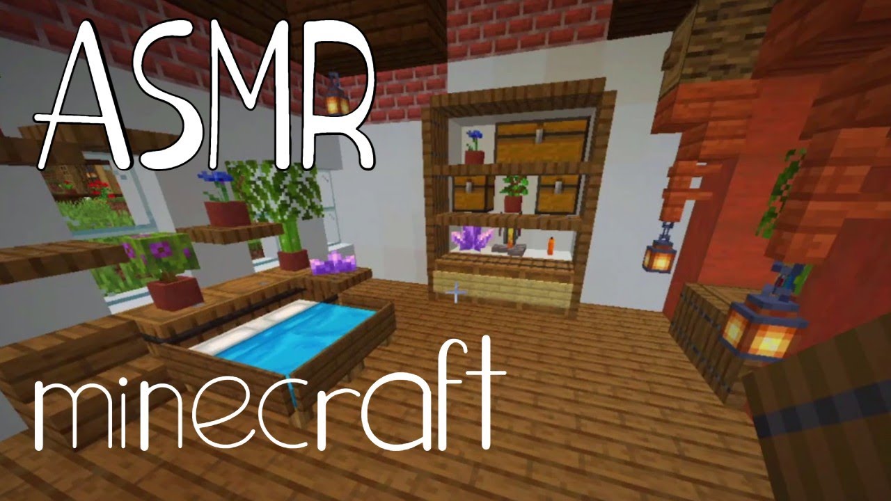 Minecraft ASMR | Building and decorating a house🏡| Close up whispers ...