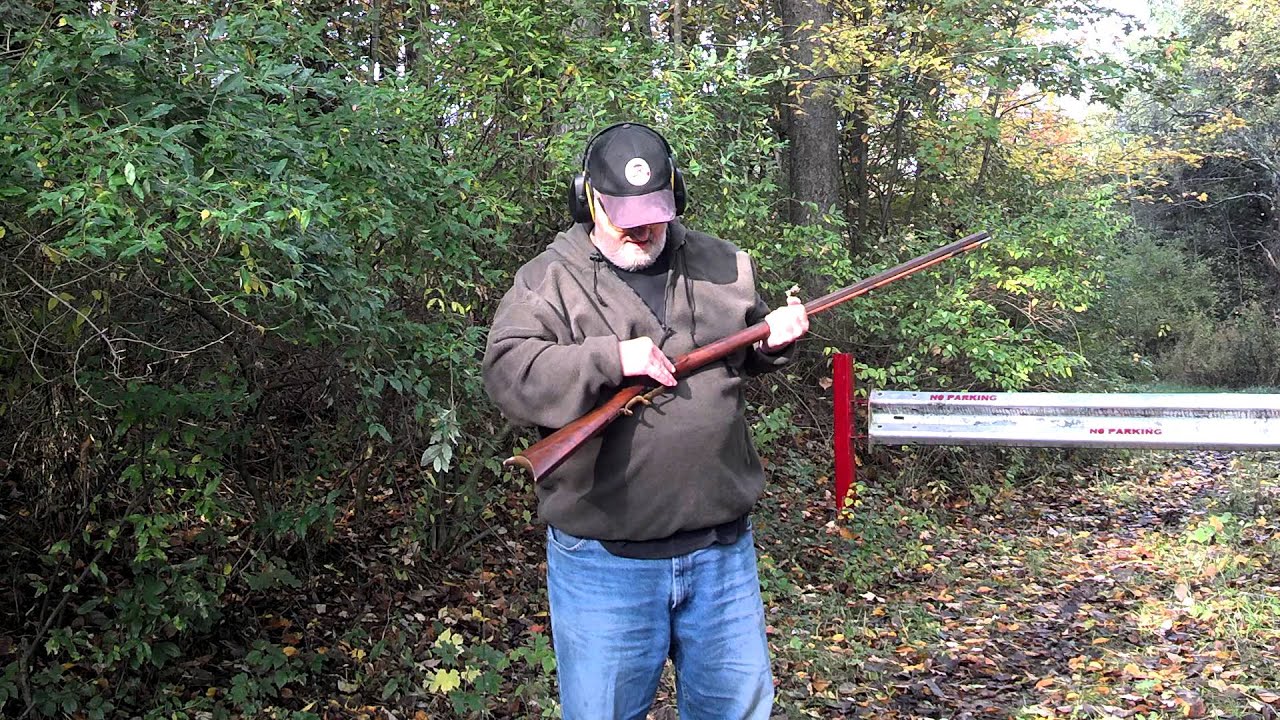 Shooting 36 cal black powder G Smith rifle - YouTube