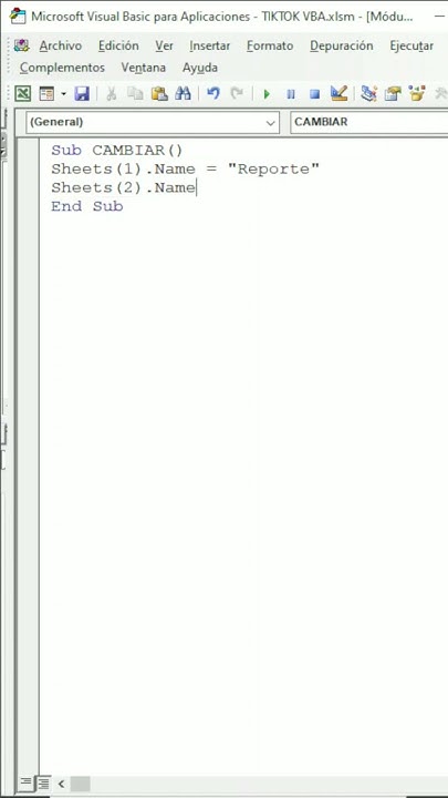 Usando Sheets.Name - Programación en VBA #exceltips #excel #vba - YouTube