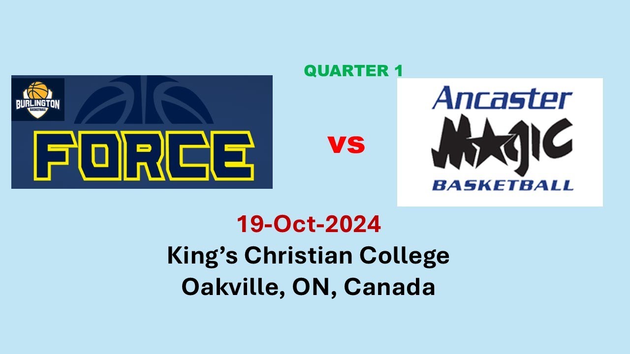 19-Oct-2024 | Q1 - U13 Burlington Force vs Ancaster Magic - YouTube