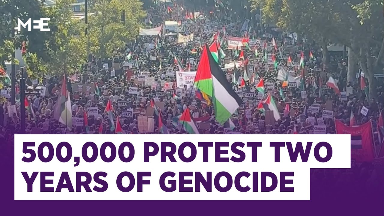 Over 500,000 march in London to protest two years of genocide in Gaza ...