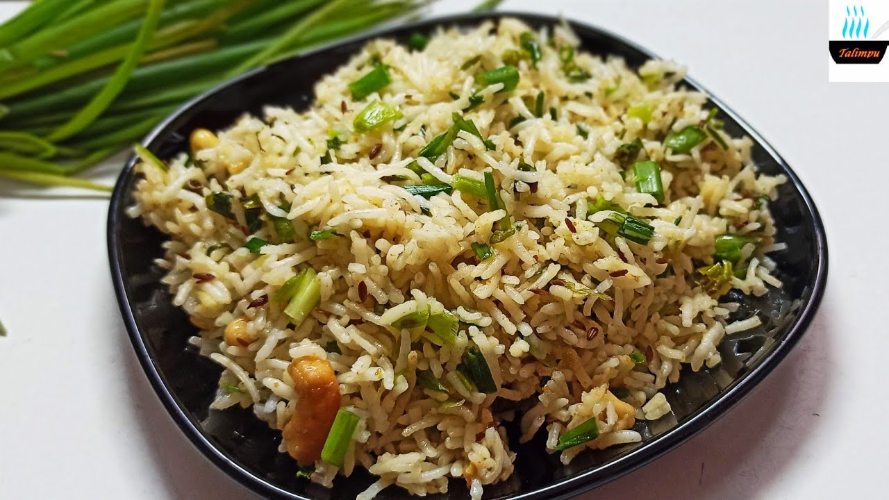 Fried Rice/Healthy Green Onion Rice/Spring Onion@Talimpu - YouTube