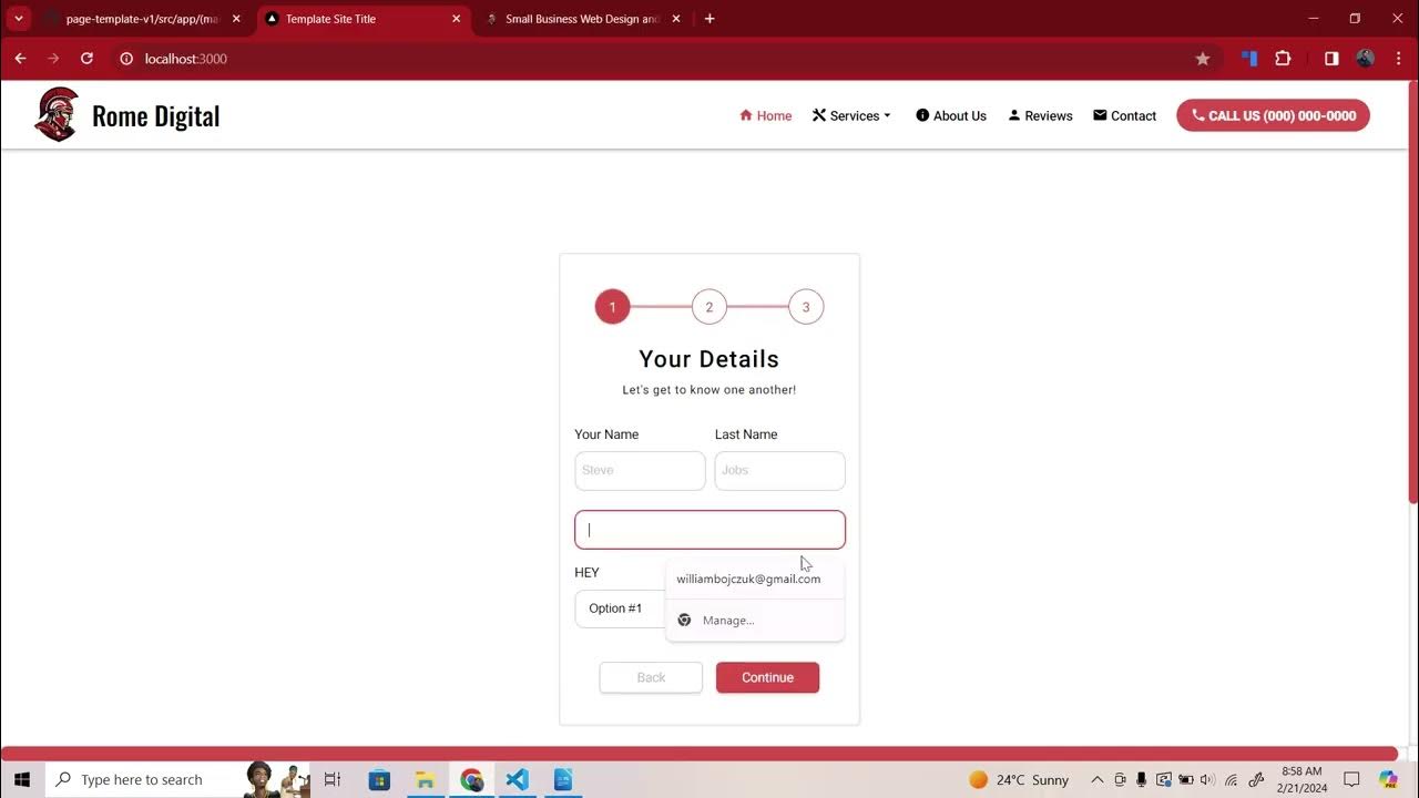 MultiPart Form // React+NextJS 14 - Rome Digital - YouTube
