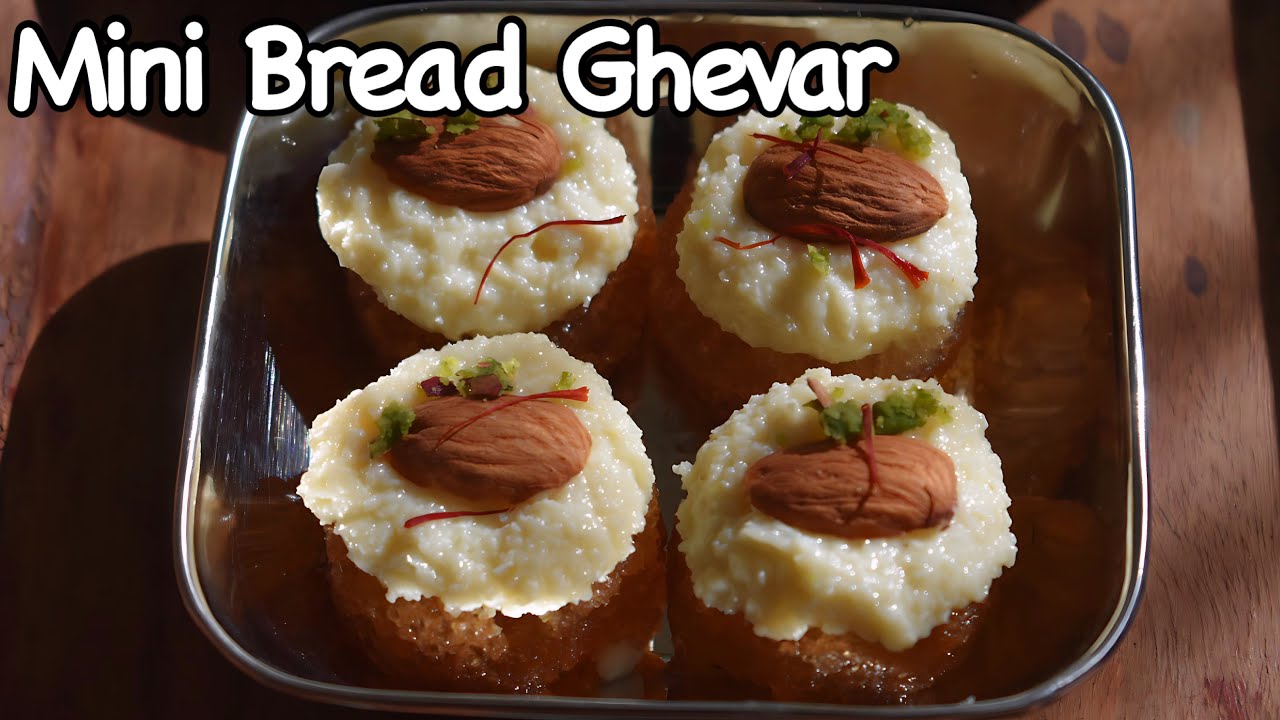 Quick and Easy Mini Bread Ghevar | Instant Dessert Recipe | Raksha ...