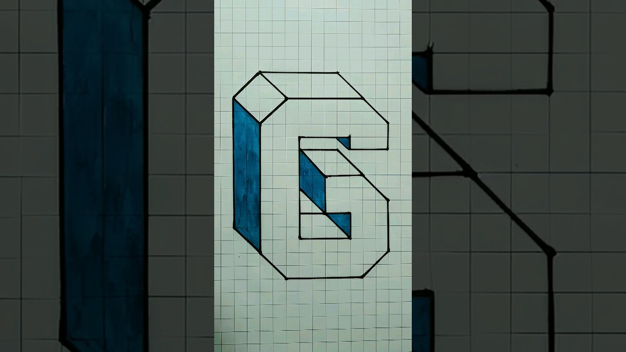 G letter 3D drawing | Easy G letter 3D drawing | 3D G letter drawing ...