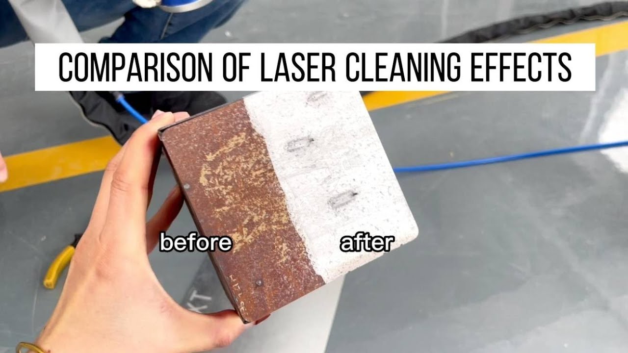 Comparison of laser cleaning effects#laser#cleaning#rust#oxidelayer# ...