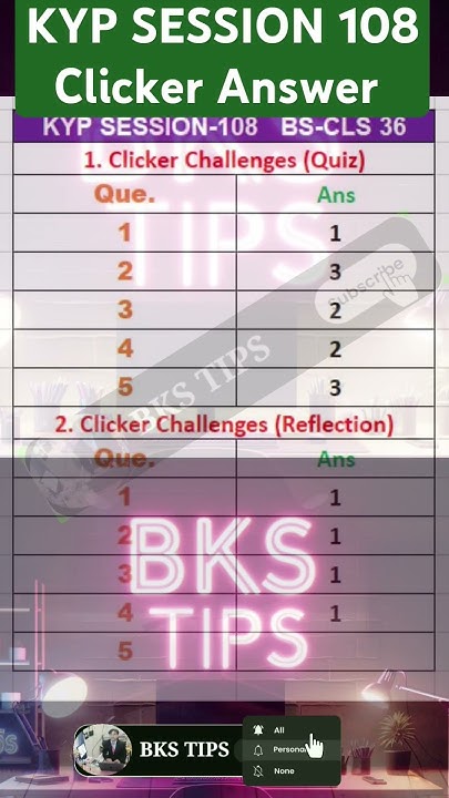 KYP SESSION 108 Clicker Answer | Session 108 Clicker Answer | KYP 108 - YouTube