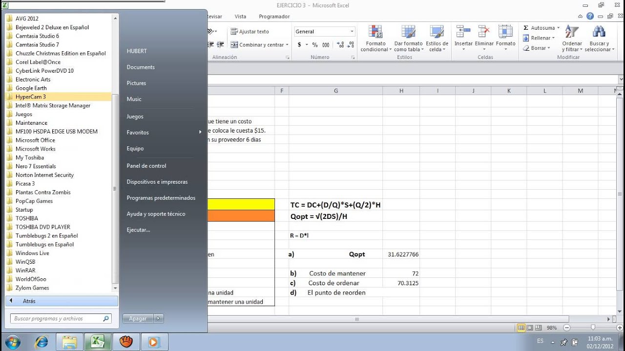 Teoria de Administracion de Inventario - Ejercicio, EL PASTEL - YouTube