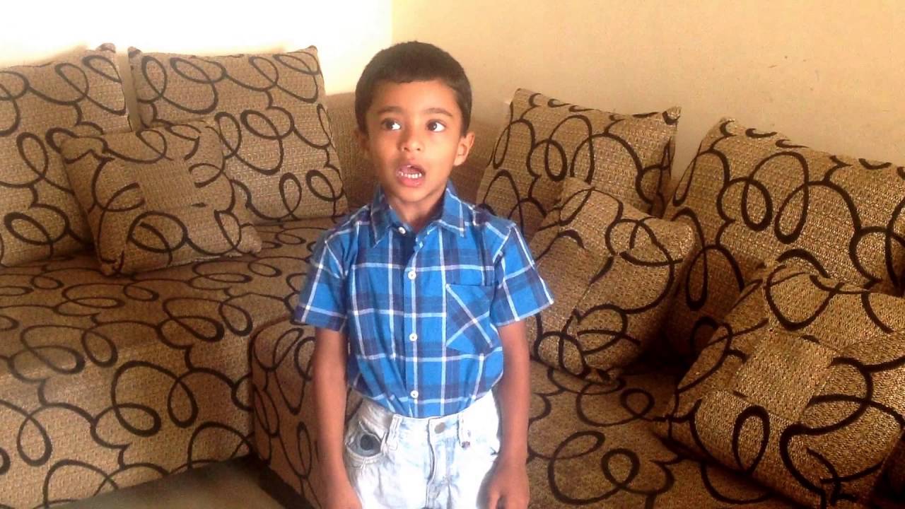 4 year old cute little boy singing Indian National Anthem - YouTube