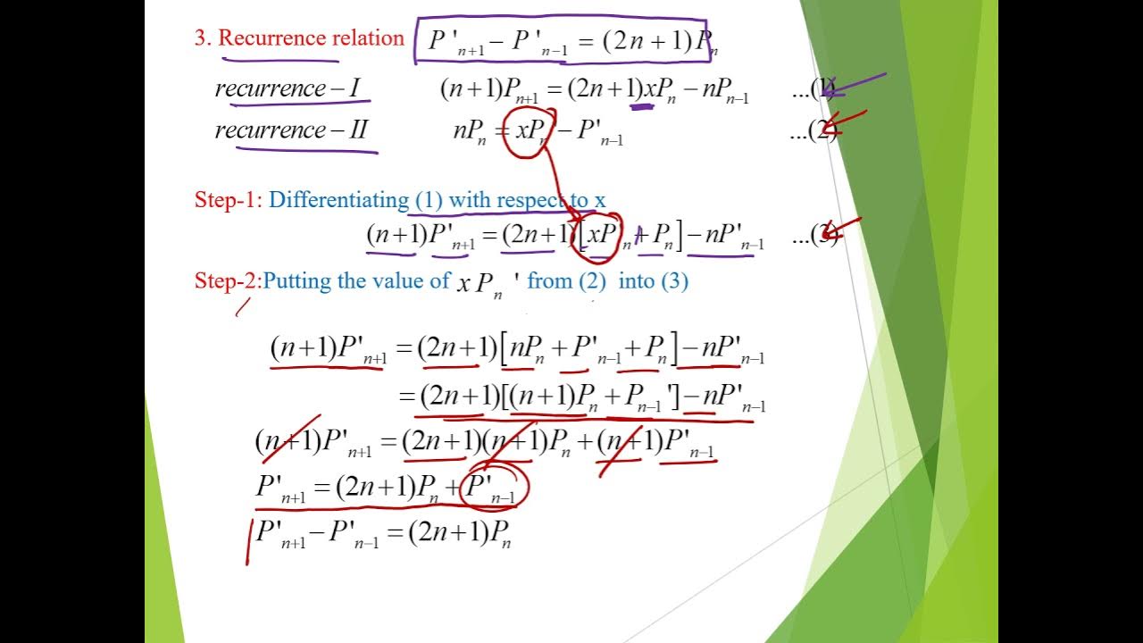 Recurrence relations for Legendre’s polynomials - YouTube
