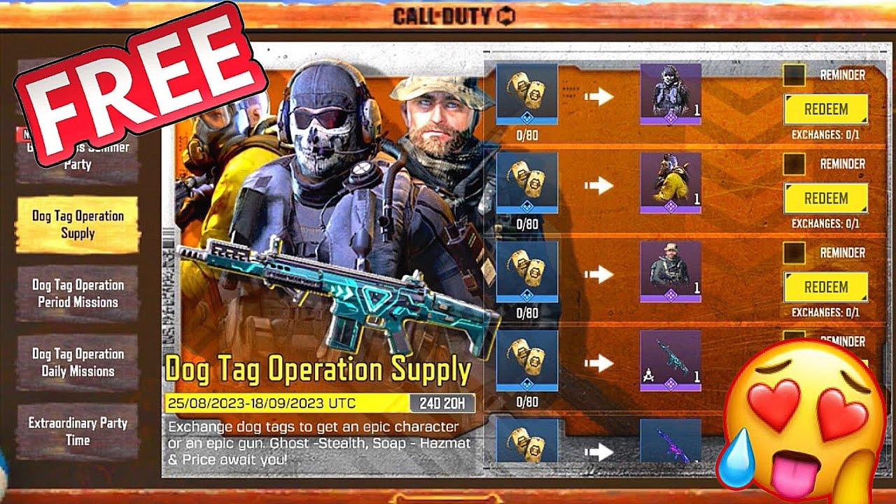 codm dog tag operation supply event 2023 | get free ghost, capital price, skin's in codm season ...