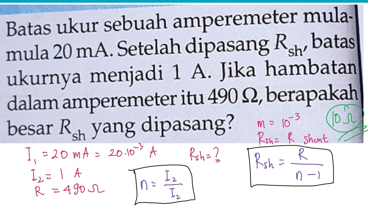menghitung besar R shunt pada amperemeter dengan mudah dan cepat - YouTube