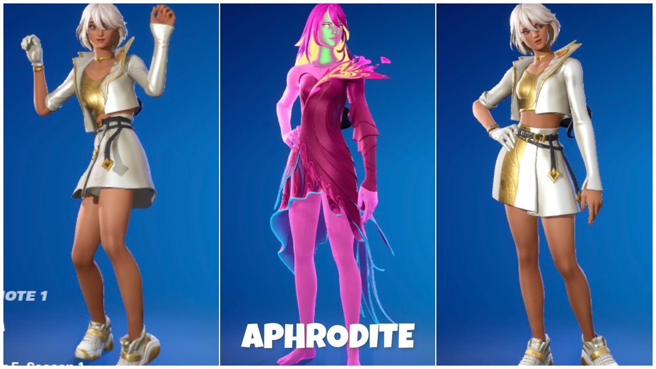 New APHRODITE Skin Showcase with Dances & Emotes|fortnite Chapter 5 ...