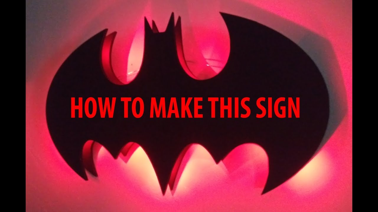 Batman Wall Sign Art with LED Lights - YouTube