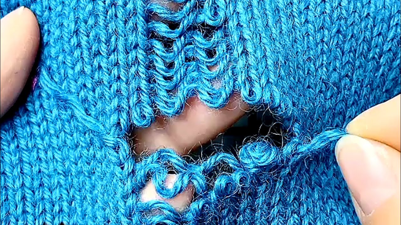 Easiest Way to Invisibly Repair a Tear in a Knitted Sweater at Home ...
