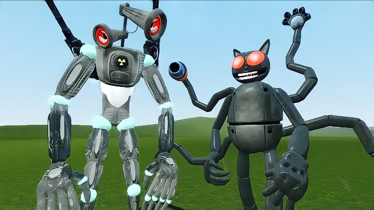 ROBOT SIREN HEAD vs ROBOT CARTOON CAT (Garry's Mod) - YouTube