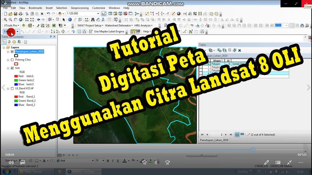 Tutorial Digitasi Peta Menggunakan Citra Landsat 8 OLI - YouTube
