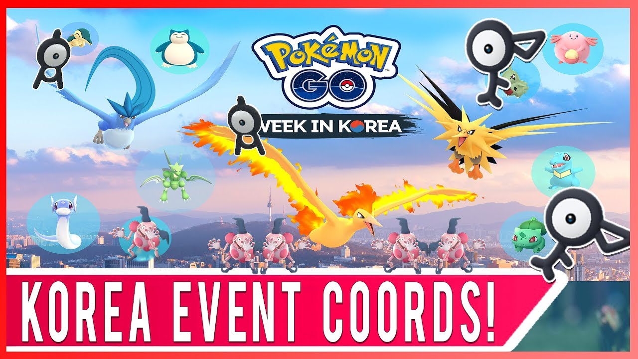 POKEMON GO KOREA EVENT COORDS! Insane Unown and Mr Mime Spawns ...
