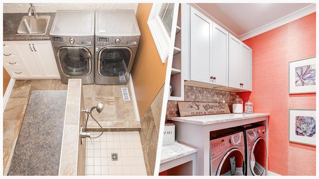 75 Laundry Room With Orange Walls Design Ideas You'll Love ♡ - YouTube