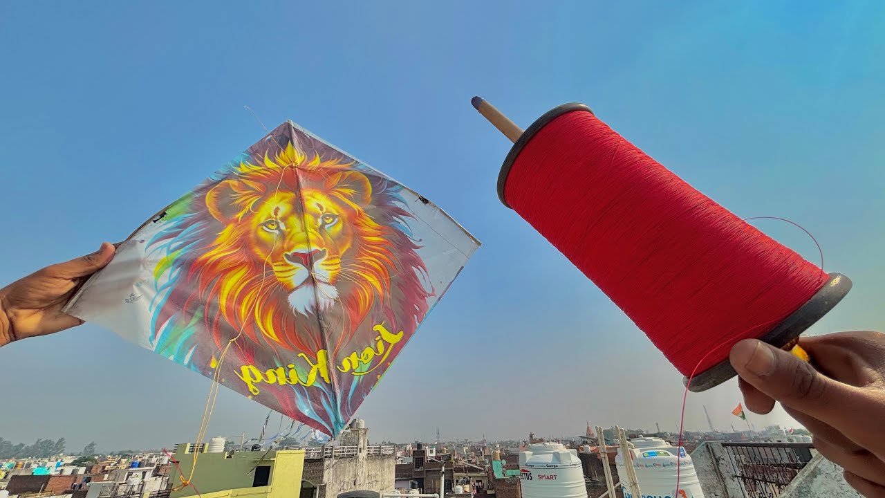 Lion King Kite Fighting & kite catching | kite cutting | kite flying ...