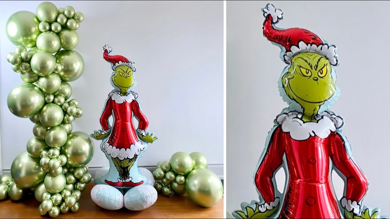 Airloonz Standing Grinch Balloon - Christmas Decoration Idea - YouTube