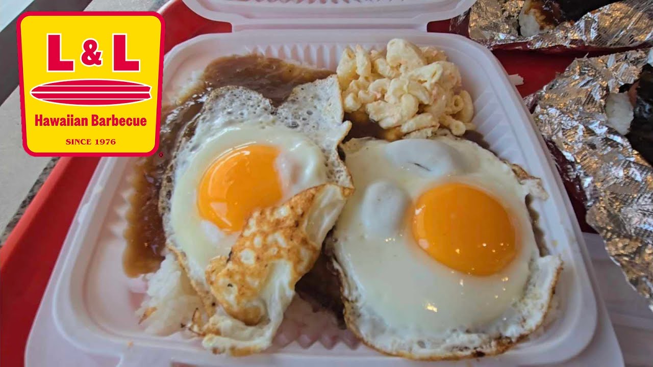 Amazing L&L Hawaiian BBQ Food Tour: Loco Moco and BBQ Chicken Plate - YouTube
