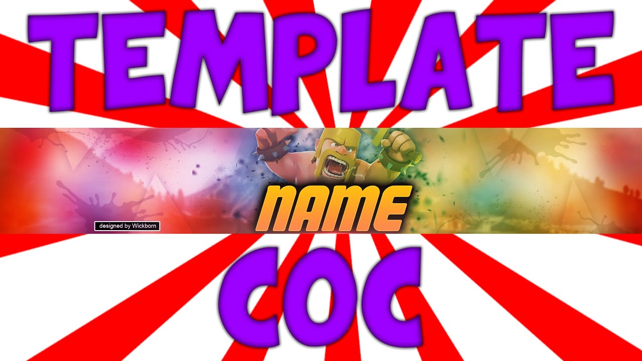 Speed Art #7 - (TEMPLATE) Banner editable ''Clash of Clans'' - YouTube