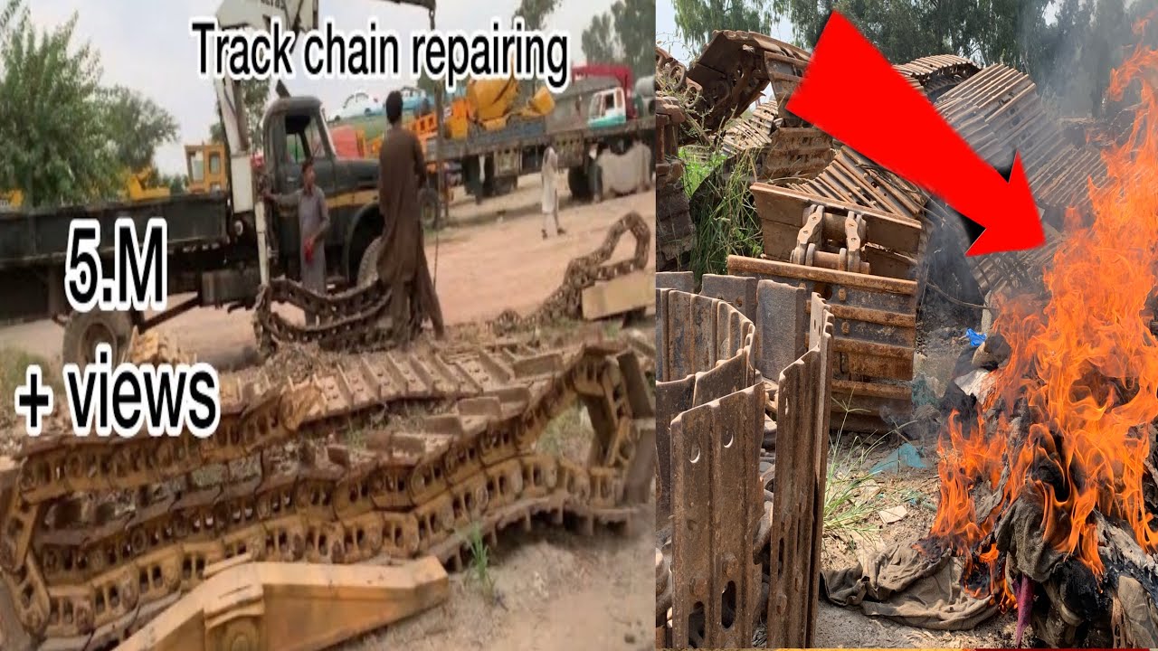 How amazing process of repairing cater pillar D.6 track chain by ...