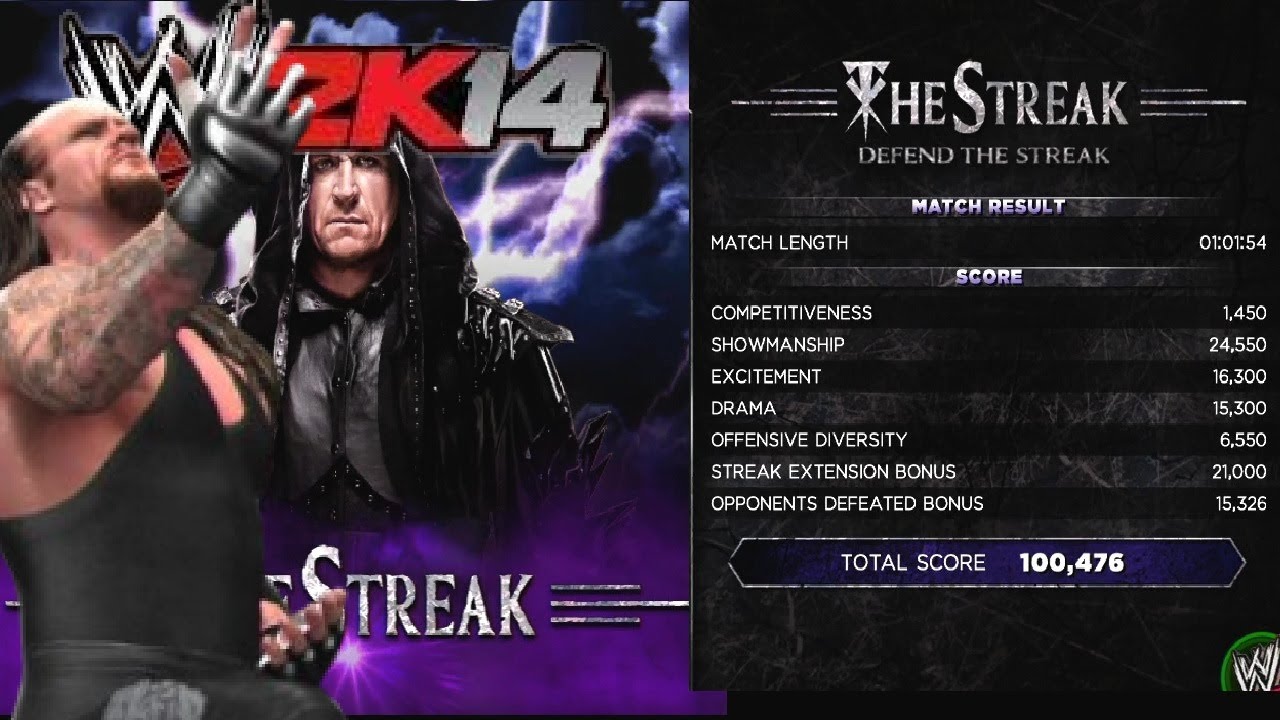 【weekly world No.1】WWE 2K14 | Defend The Streak | score 100,476 | time ...