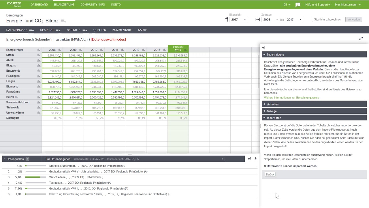 ECOSPEED Region Export und Import von Daten - YouTube