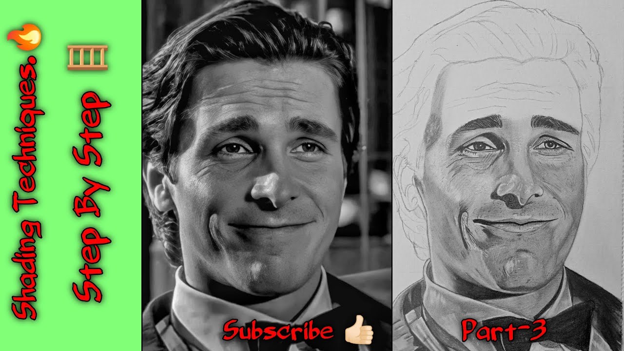 How To Draw Patrick Bateman 😍 Shading Tutorial Step By Step. - YouTube