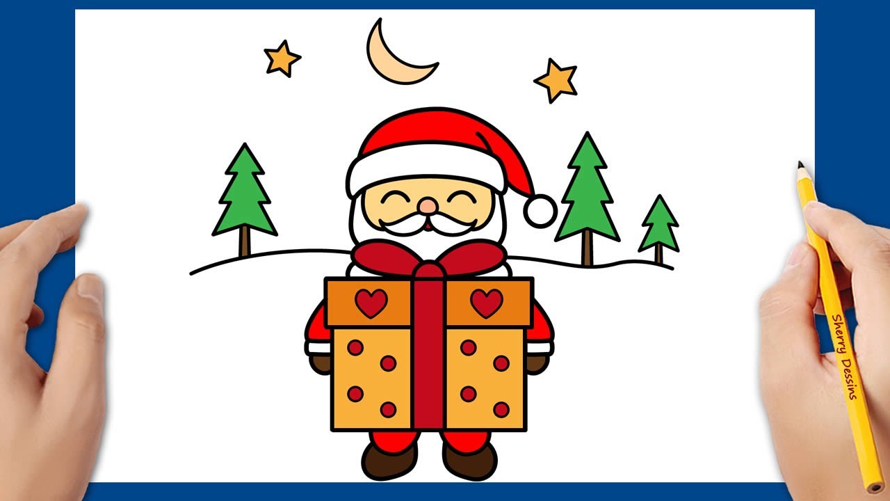 Comment dessiner le Père Noël facilement | Dessin de Noël facile | Tuto ...