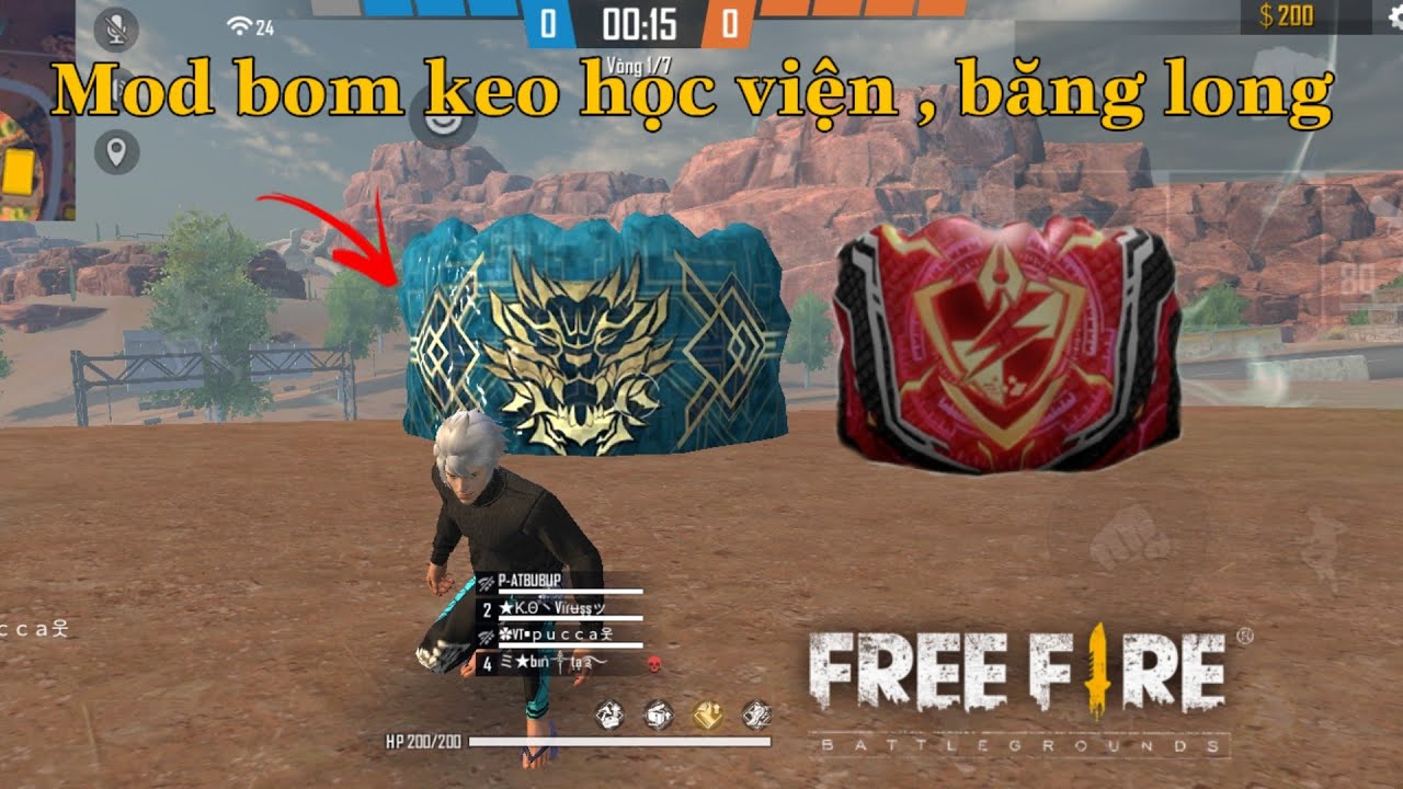 [Free Fire] HƯỚNG DẪN MOD SKIN BOM KEO HỌC VIỆN, BOM KEO BĂNG LONG OB22 ...