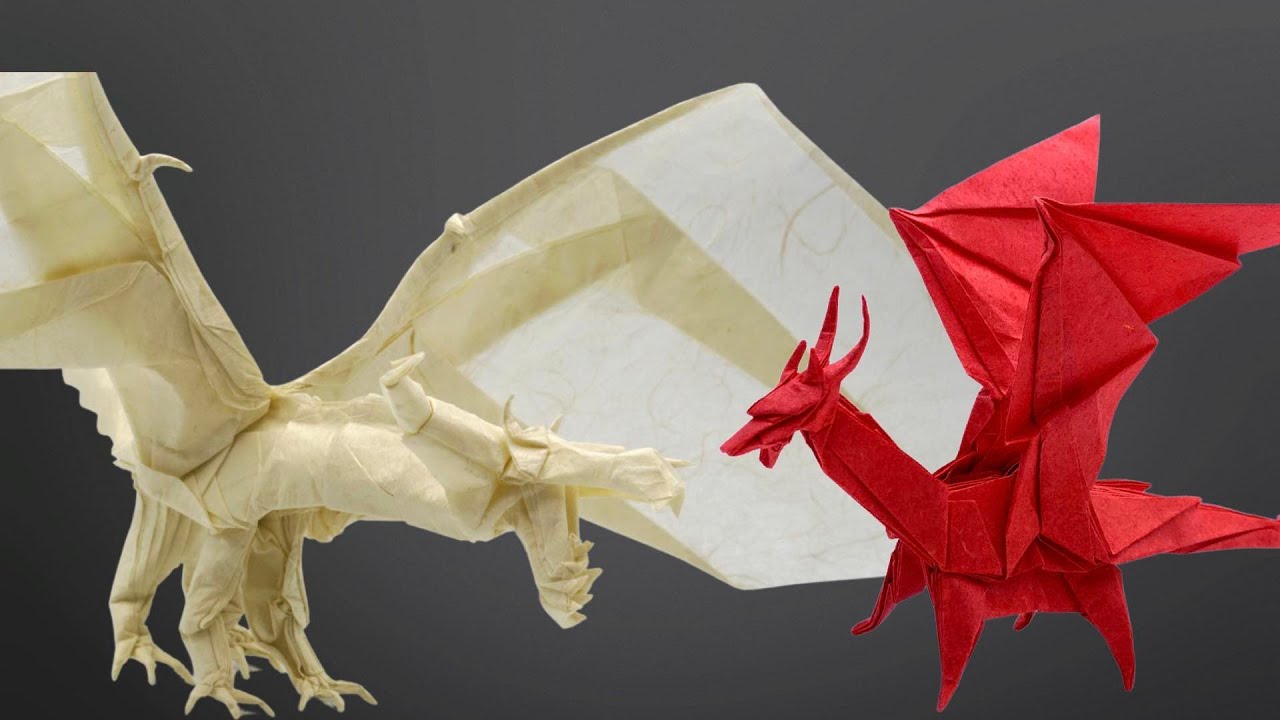 Tadashi Mori Origami Dragons Custom Shaping - YouTube