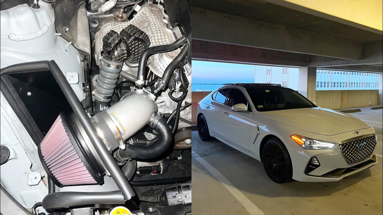 K&N Cold Air Intake 2019 Genesis G70 2.0t Elite AWD - YouTube