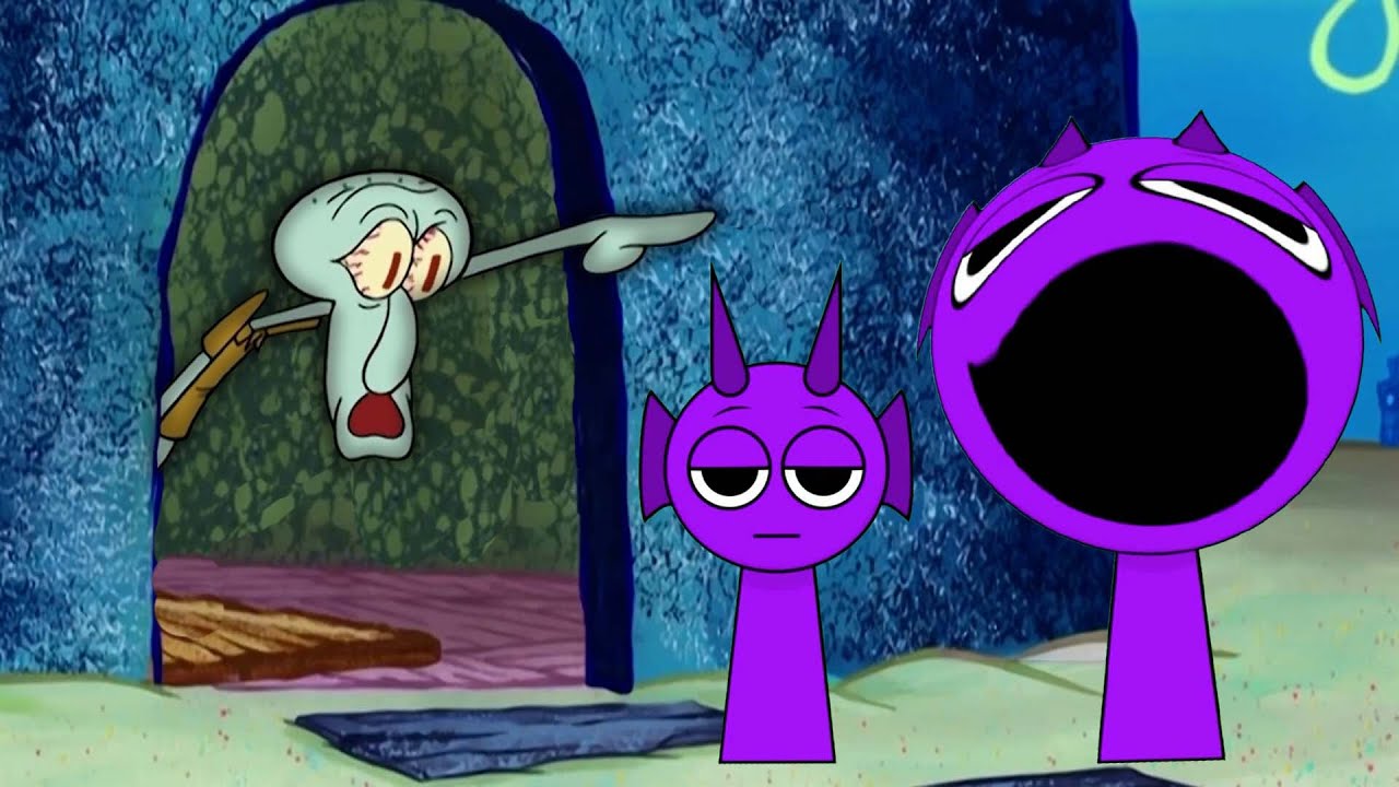 Squidward Kicks Out Purple (Durple) Pop Sprunki Animated Series Of His ...