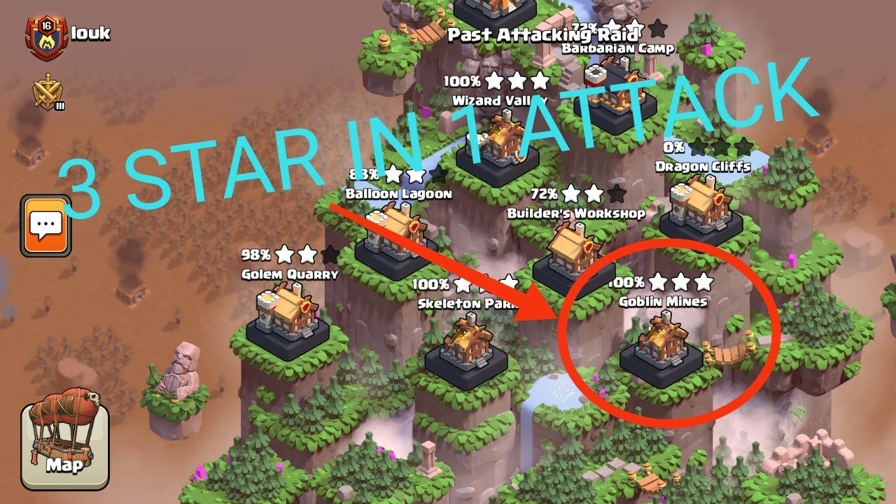 Level 2 Goblin Mine 3 Star in 1 Attack - YouTube