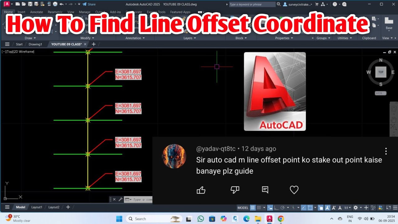 How To Find Line Offset Coordinate in AutoCAD || Request Video - YouTube
