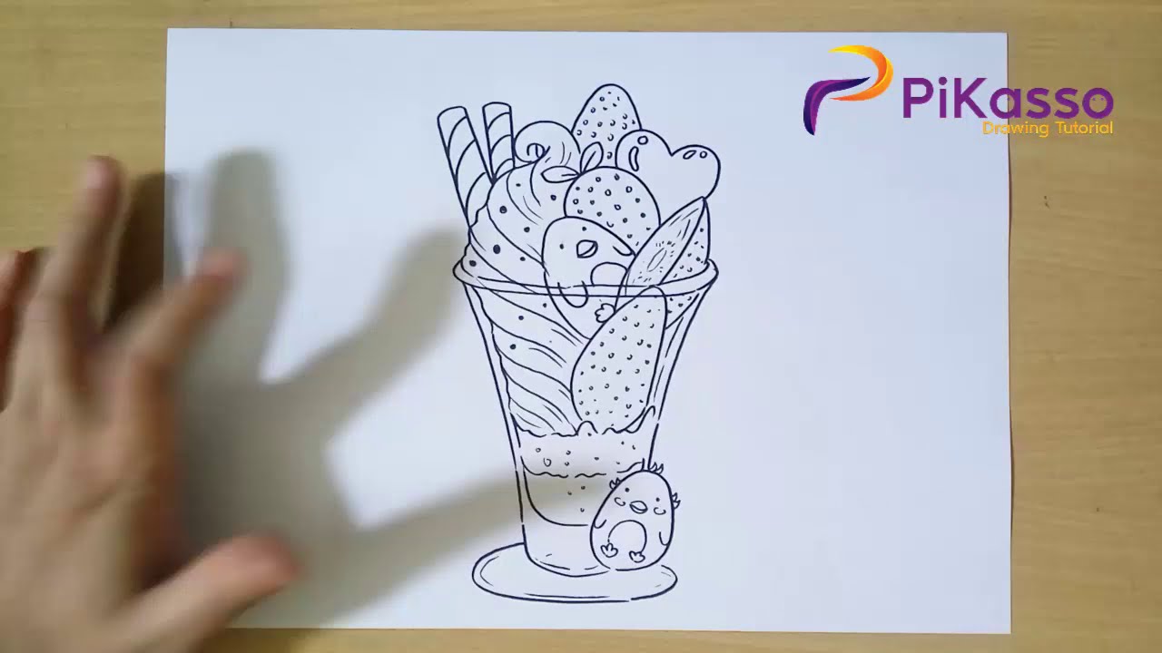 How to Draw Ice Cream Sundae step by step - YouTube