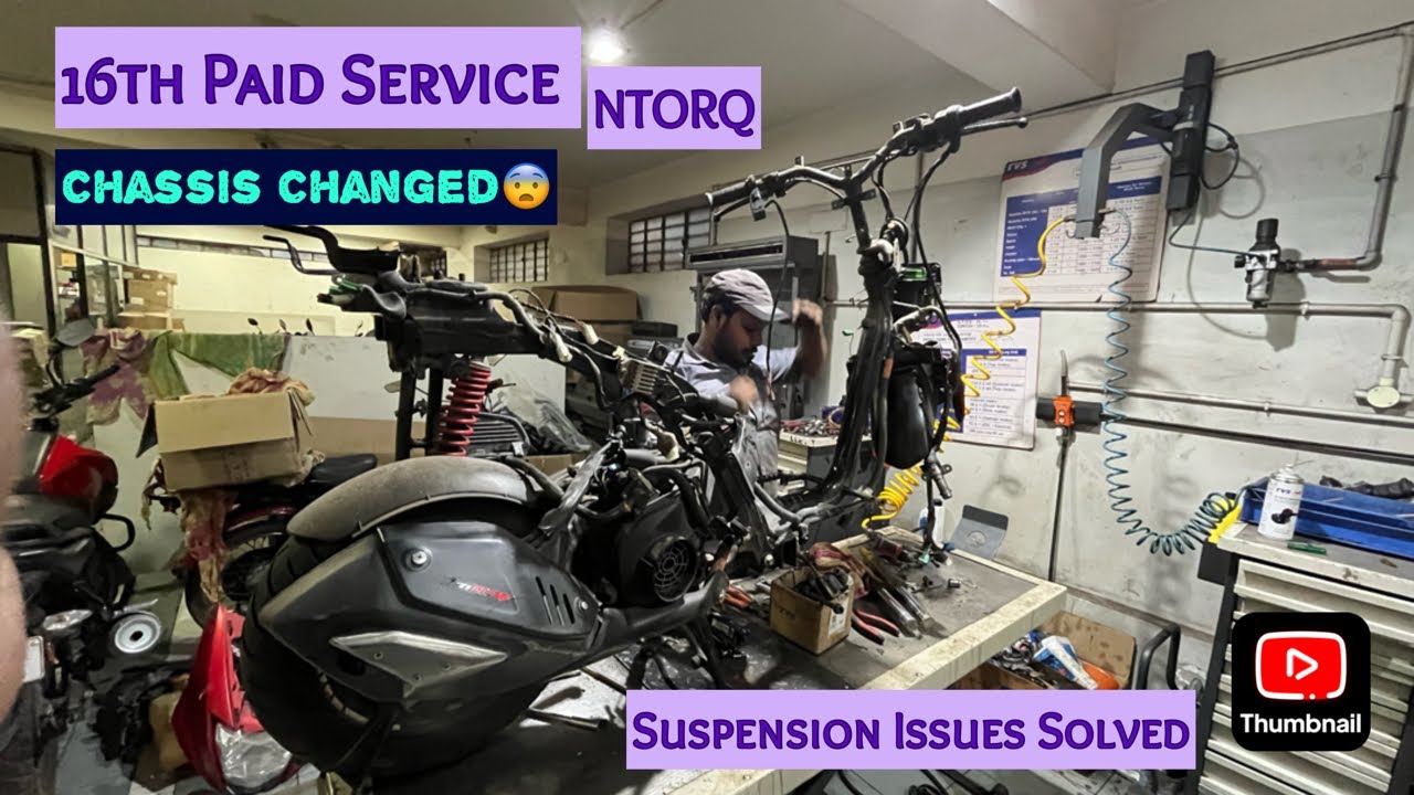 TVS NTORQ 16th Paid Service || Ntorq Chassis || Ntorq Suspension Issue ...