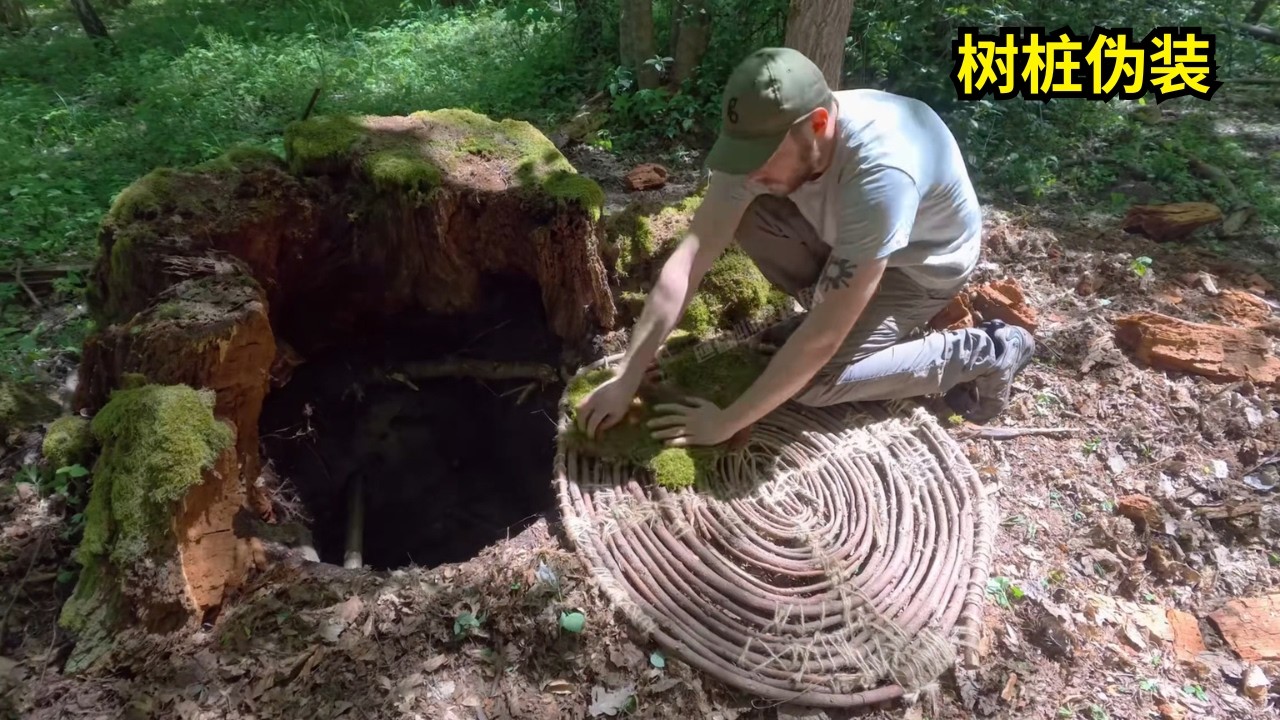 第372集: 荒野生存建造：借助树桩伪装，在地下两米打造宽敞一居室庇护所 | 在野外建造 - YouTube